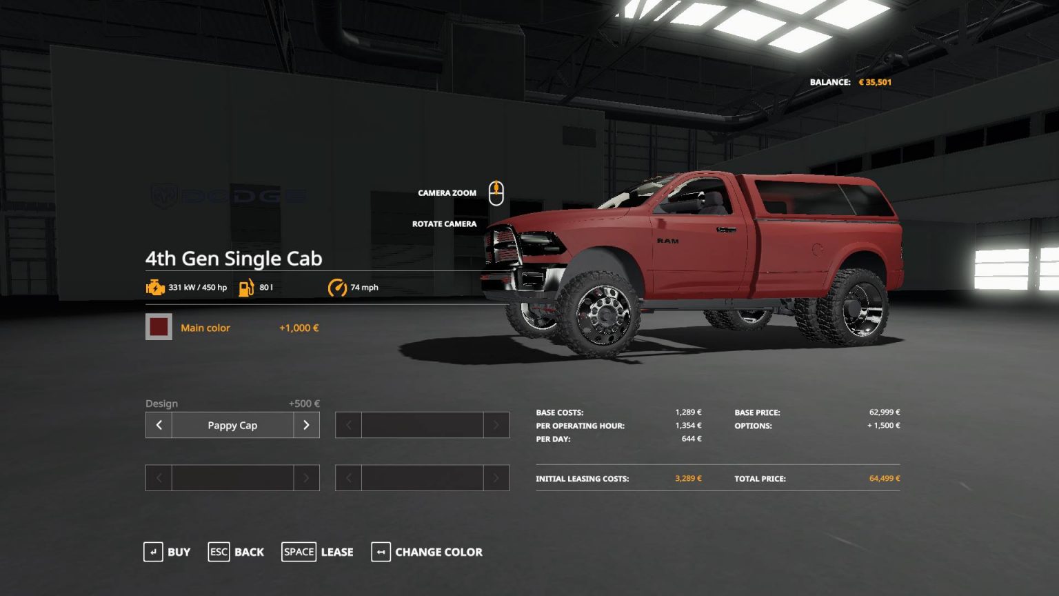 Dodge 4th Gen Single Cab V1.0 FS19 мод | Farming Simulator 25 моды