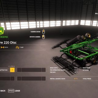 John Deere 220 Disc v1.0 FS19 мод | Farming Simulator 25 моды