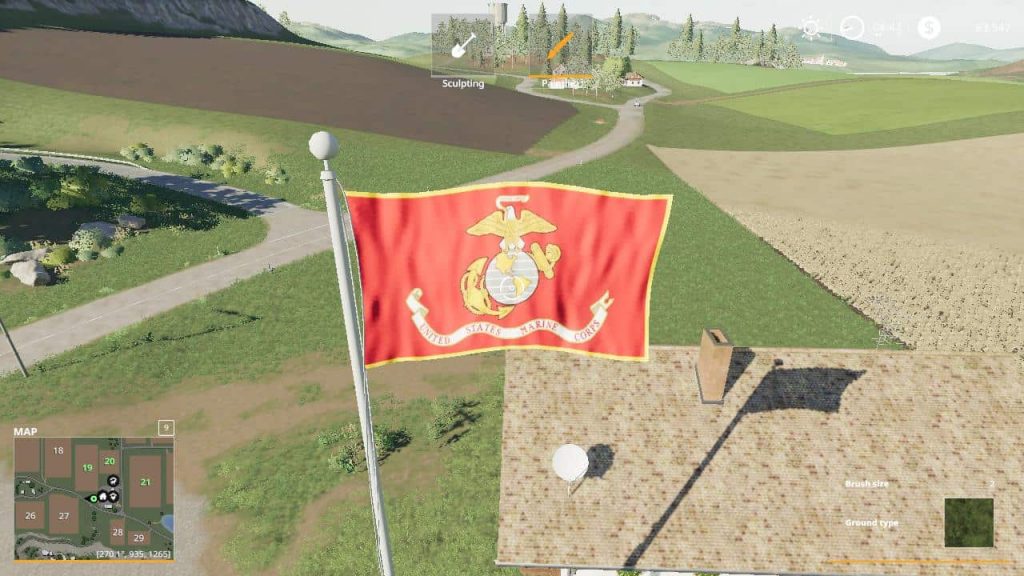 USMS Flag v1.0 FS19 мод | Farming Simulator 25 моды