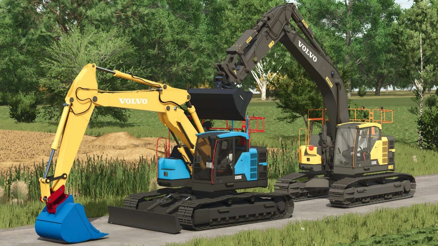 FS25 Volvo ECR355E и ECR355EL v1.0.0.0 мод | Farming Simulator 25 моды